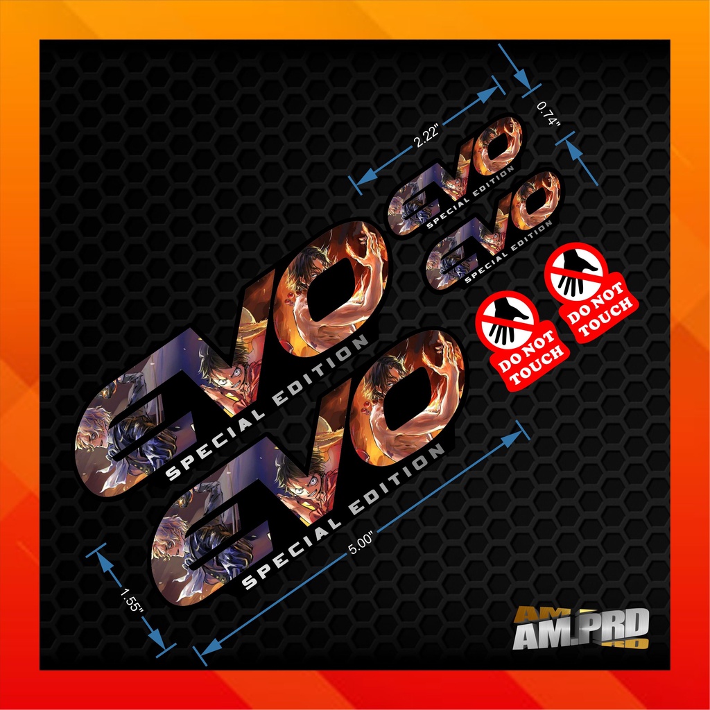 EVO STICKER SET WATERPROOF (SPECIAL EDITION) UNIVERSAL HELMET DECALS ...