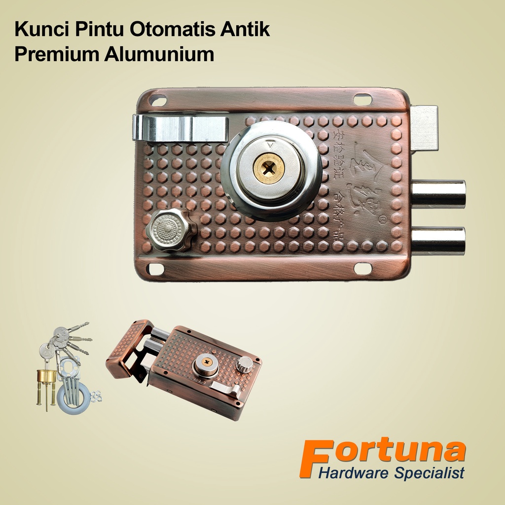 MERAH Fortuna Vintage Red Vintage Automatic Gate Lock | Shopee Philippines