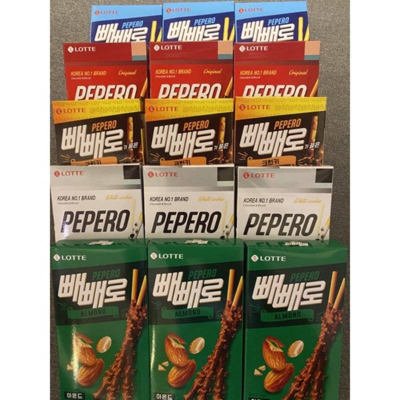 Assorted Original Korea Lotte Almond Pepero and Chocolate 32g | Shopee ...