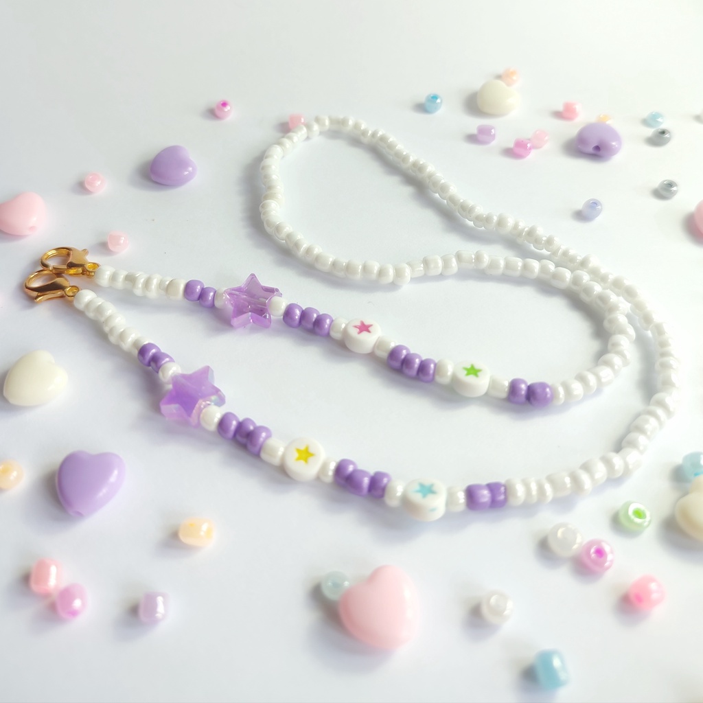 KIDS fashionable beads mask lanyard facemask anti-lost eyeglass lanyard ...