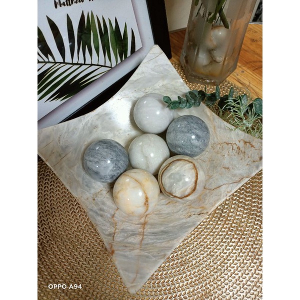Tray organizer set with Marble balls 6pcs.from the Marble Capital ...