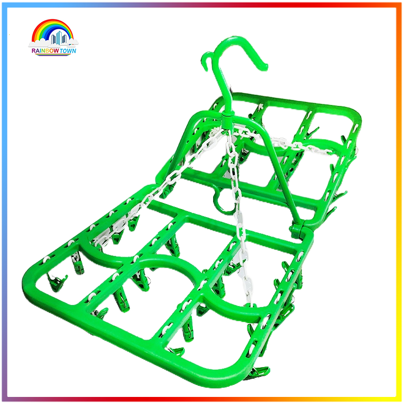 CYK2608 foldable plastic hanger with 40pcs clips storage & organizer ...