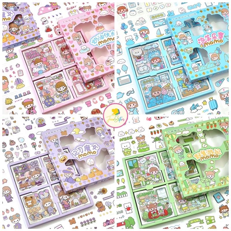 1sheet Momo Cartoon Korean Cute Momo Motif Sticker Waterproof DIY ...