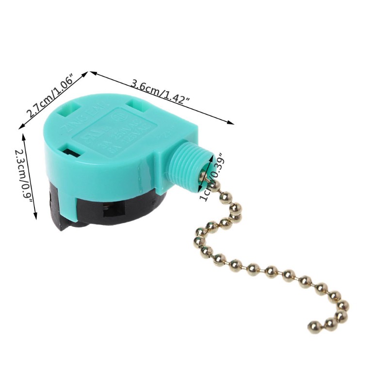 3A/250V 6A/125V Zipper Switch 3 Speed Pull Chain Control Nickel Fan ...