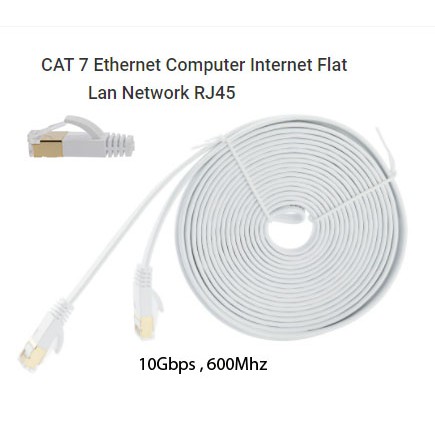 2m/3m/5m/10 Cat7 Flat Lan Cable Gold Plated Internet | Shopee Philippines