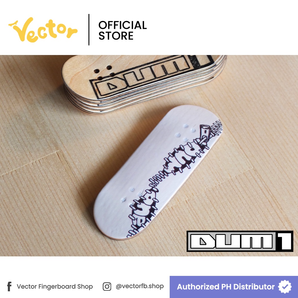 Dum1 Technology Fingerboards 34mm Zipper White Graphic Deck | Shopee ...