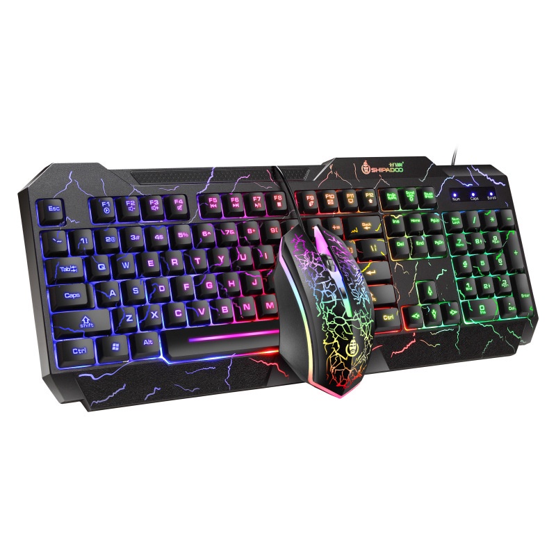 USB Wired Gaming Keyboard and Mouse Mechanical Gamer Keyboards Kit LED ...