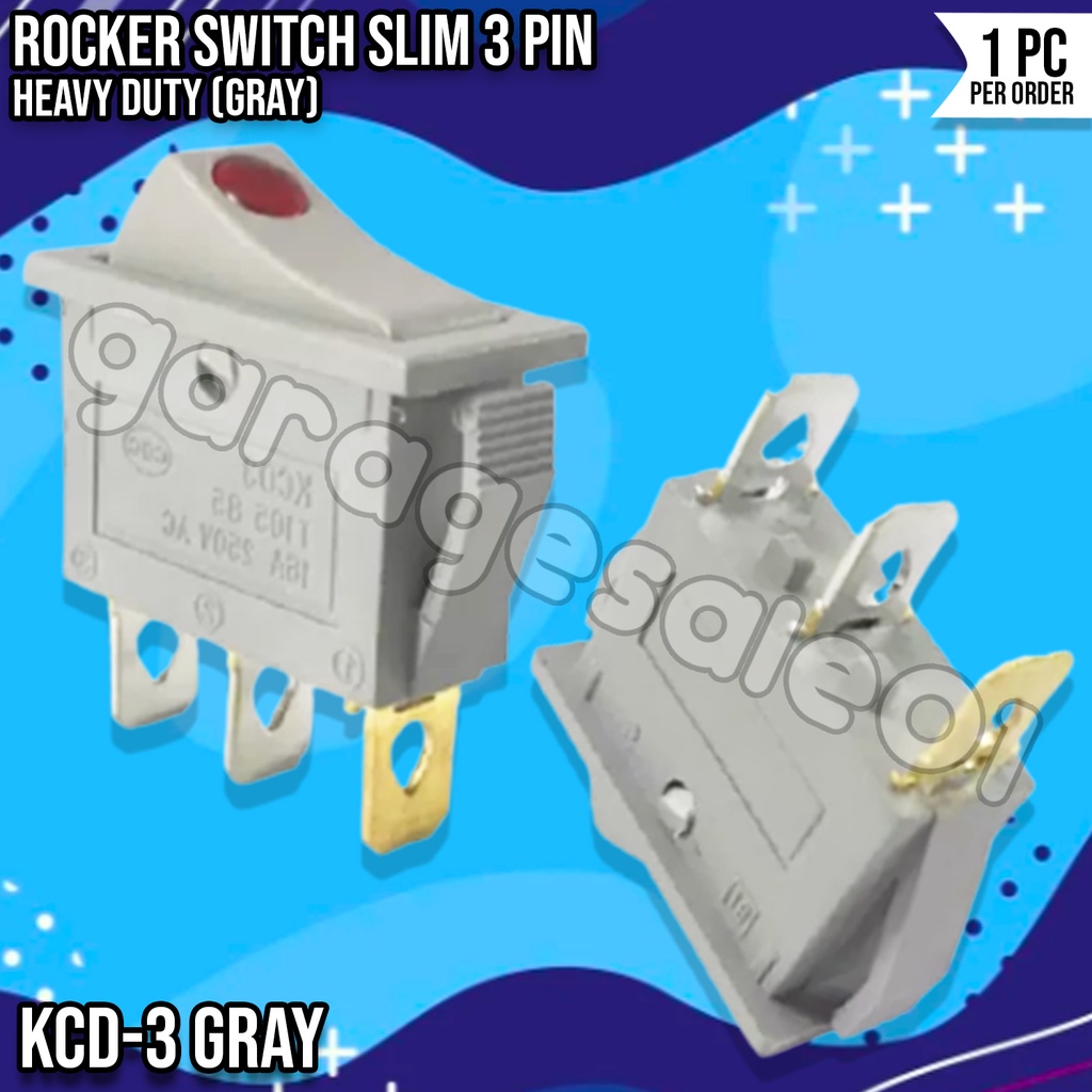 Rocker Switch Slim 3 Pins GRAY Heavy Duty | Shopee Philippines