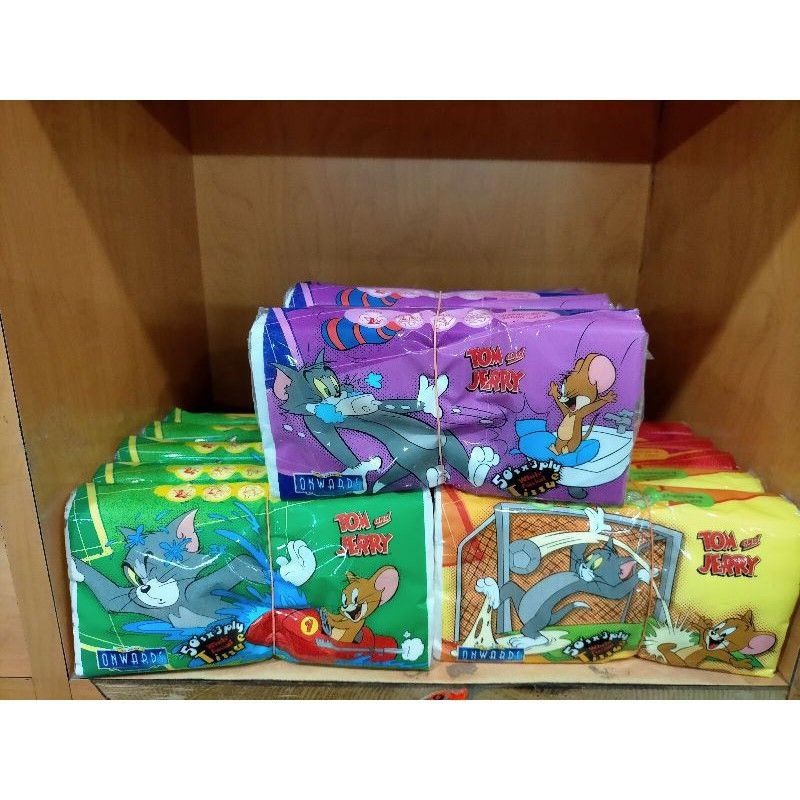 onwards Tom & Jerry facial tissue 50s X 3ply (1 pkt) | Shopee Philippines