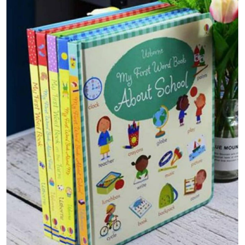 Boardbook Vocabulary English Usborne My First Words (5Books / Set ...