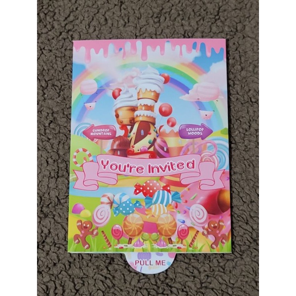 CANDYLAND PULL ME INVITATION 10pcs | Shopee Philippines