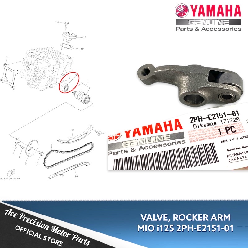 ROCKER ARM MIO i125/SOUL i125/GRAVIS/ GEAR/ FAZZIO (Price is per Piece ...