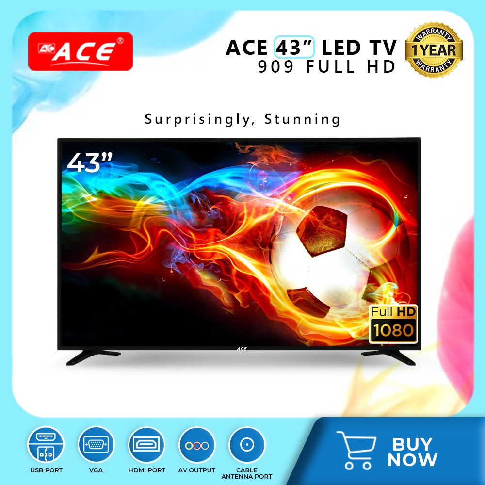ACE 43" LED TV Black LED-909 | Shopee Philippines