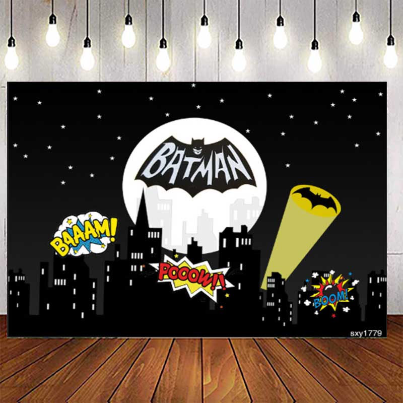 Batman Superheros Backdrop For Photography Baby Shower Kids Birthday ...