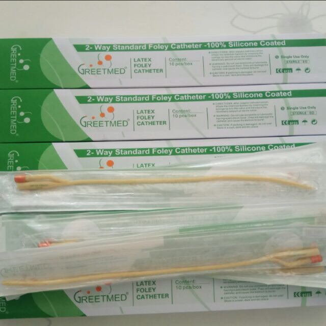 Foley 2-branch urinary catheter numbers 16,18,20,22,24 greetmed 10 ...