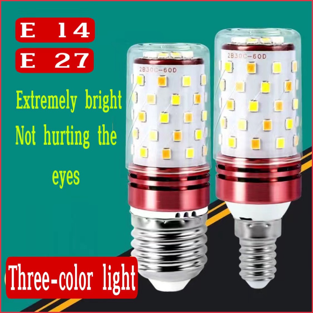 Three-color light Led Corn Bulb Light E27 Lamp 2835 SMD110V 220V Warm ...