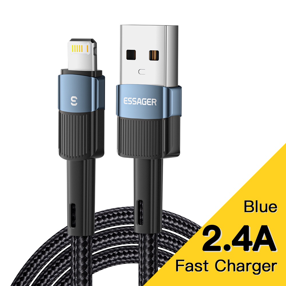Essager 2.4A usb ios interface cable aluminum alloy cable for 1pd iP 11 Pro Max 5 6 6s 7 8 X XS ...