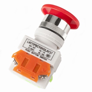 Ready stock* LAY37 LAY7 22mm Mushroom Head Push Button RED Emergency E ...