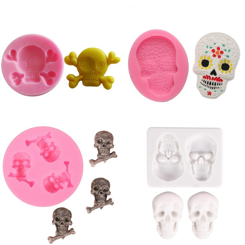 3D Skeleton Head Skull Silicone Mold Epoxy Handicrafts Crafts DIY ...