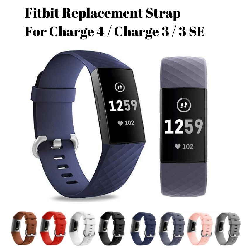 Fitbit Charge 4 Diamond Pattern Replacement Silicone Wrist Strap ...