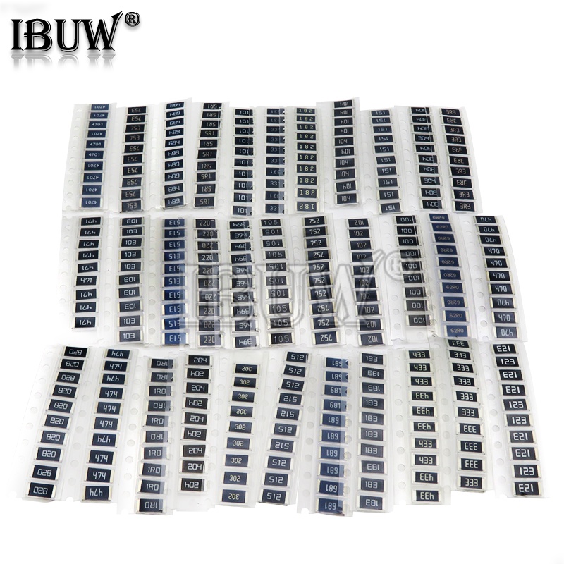 330PCS/lot 1 ohm-1M ohm Electronic Resistors 5% 2512 SMD Resistor ...