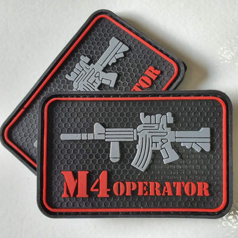 HITAM Patch RUBBER LOGO M4 OPERATOR Black Basic/VELCRO TACTICAL RUBBER EMBLEM PATCH | Shopee ...