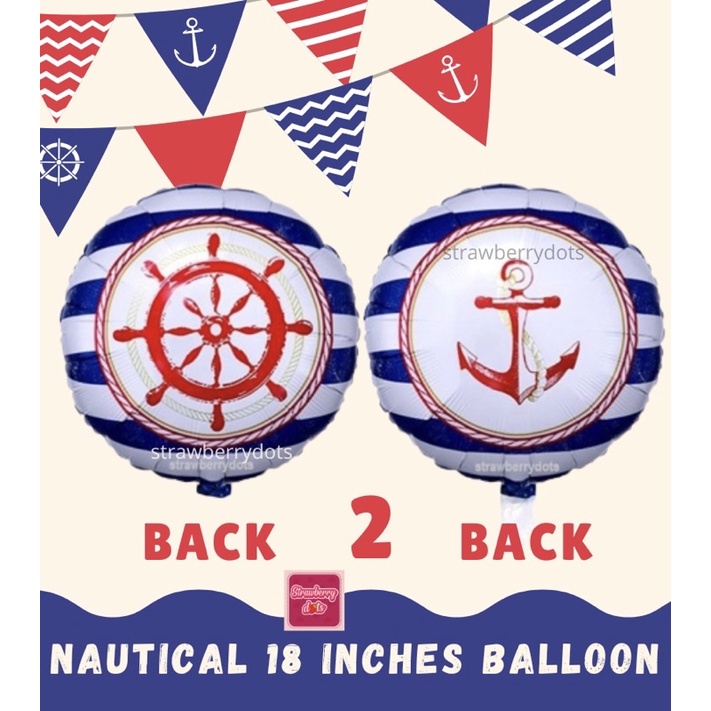 18inches Nautical Theme Foil Balloon Nautical Foil Balloon Nautical ...