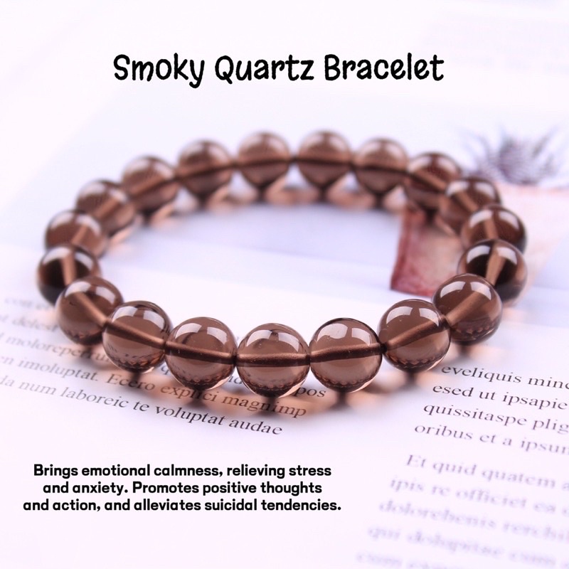 Fengshui Smoky Quartz Natural Stone Bracelet | Shopee Philippines
