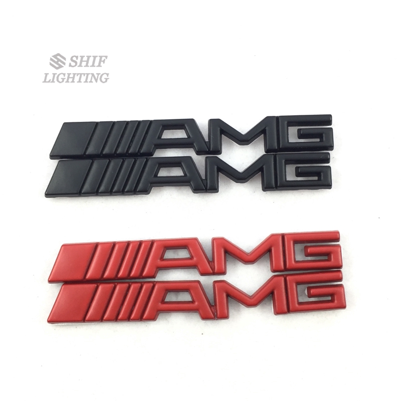 2 x Metal /// AMG Logo Car Auto Body Fender Decorative Emblem Badge ...