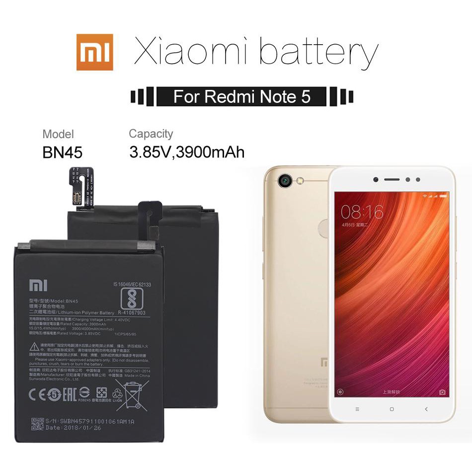 Replacement Battery BN45 For Xiaomi Mi, Redmi, Note5 | Shopee Philippines