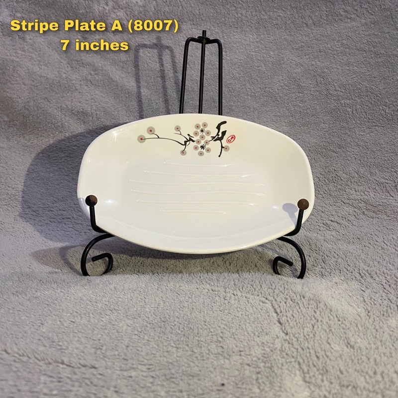 Melamine Stripe Rectangular Plate / Chinese style plate | Shopee ...