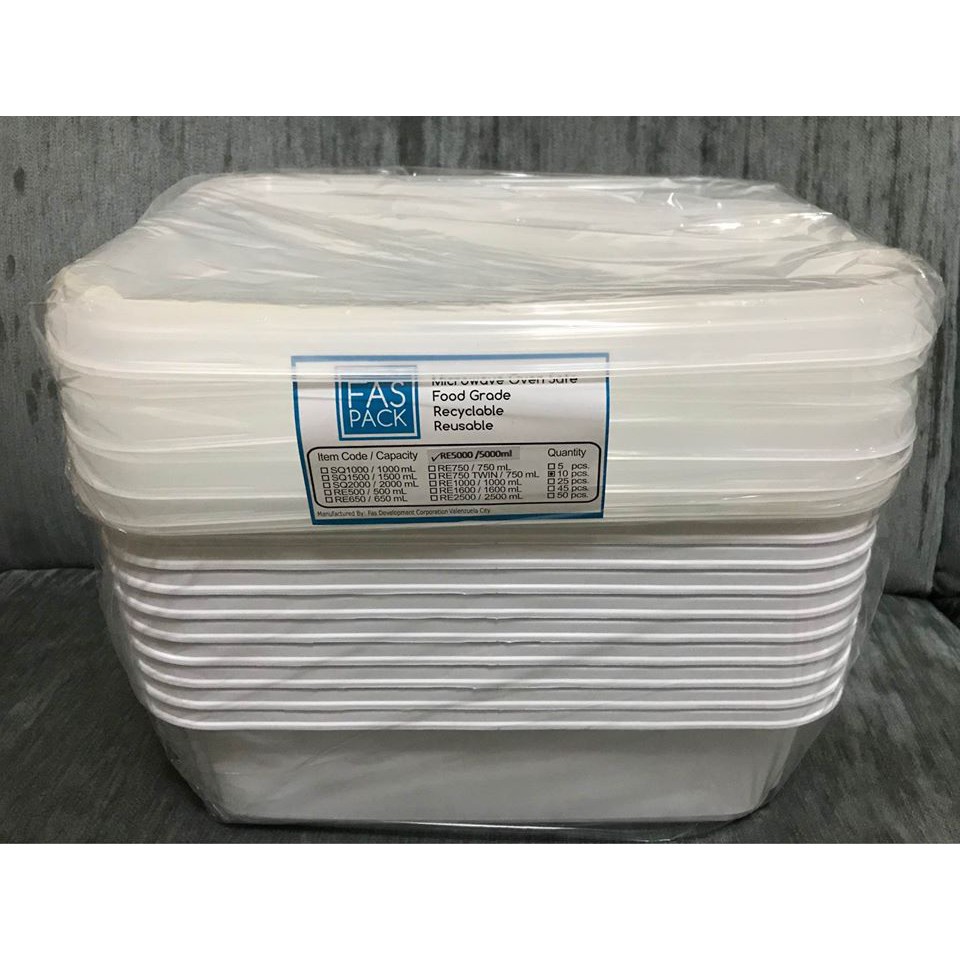 Fas Pack Microwaveable Container RE-5000 ML 10 pieces microwavable ...