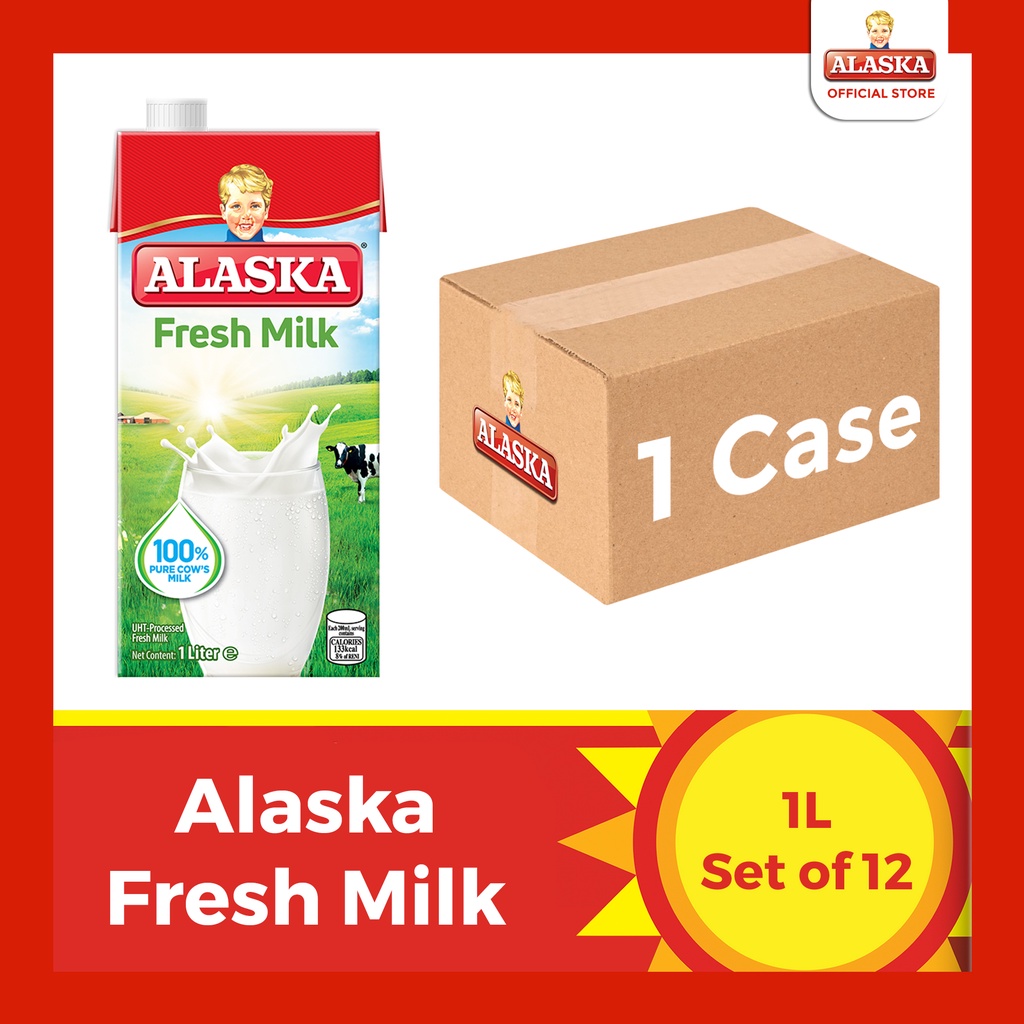 Alaska Fresh Milk 1liter | Set of 12 (1 case) | Shopee Philippines