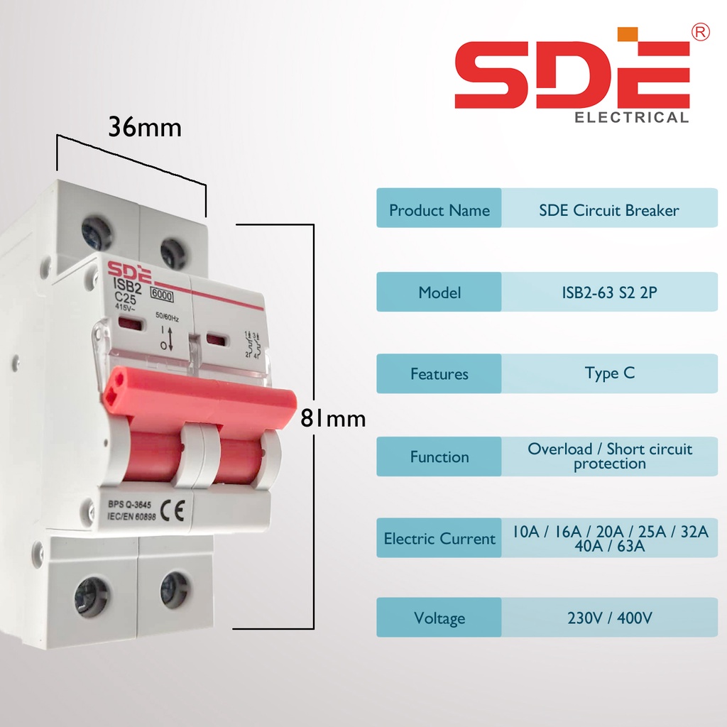 SDE MINI BREAKER (ISB2 SERIES) | Shopee Philippines