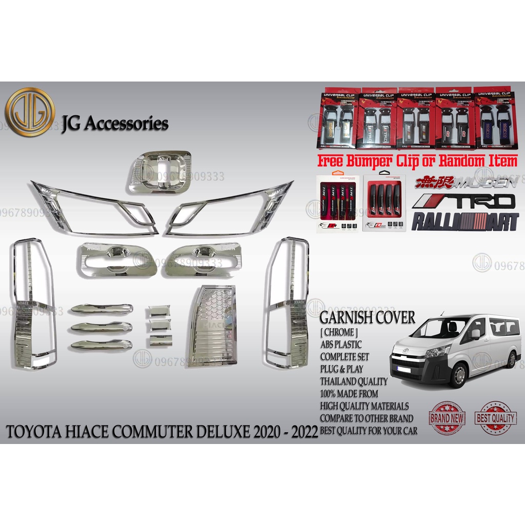 TOYOTA HIACE COMMUTER DELUXE 2020 2021 COMBO SET CHROME/COMBO KIT/COMBO ...