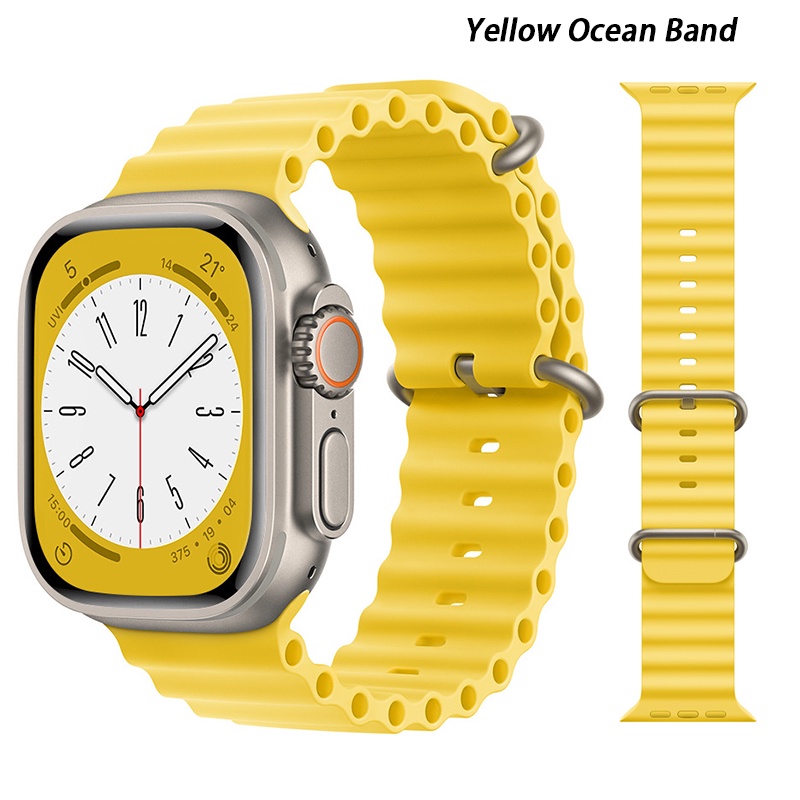 Silicone Ocean Strap For Apple Watch Band 49MM 44MM 40MM 45MM 41MM 42MM ...