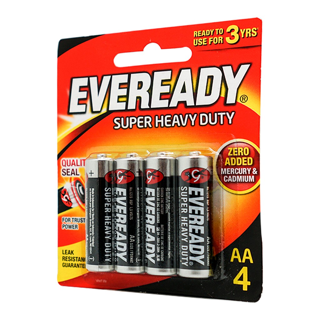 Eveready Battery AA Super Heavy Duty Batteries Carbon Zinc 1.5Volts ...