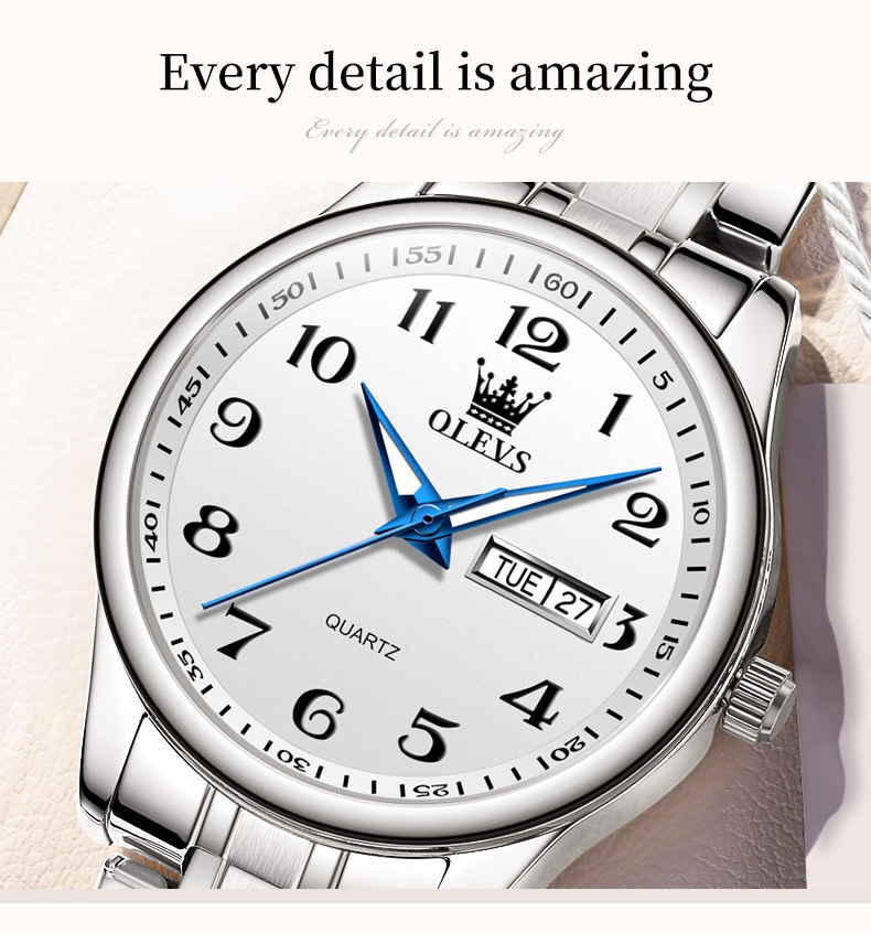 Olevs Watch For Women Original Waterproof Stainless Steel Silver/Gold ...