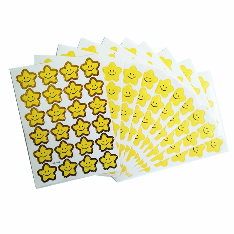 10 sheets/lot 9*12.5cm Mini Paper Children toys stickers yellow Smiley ...