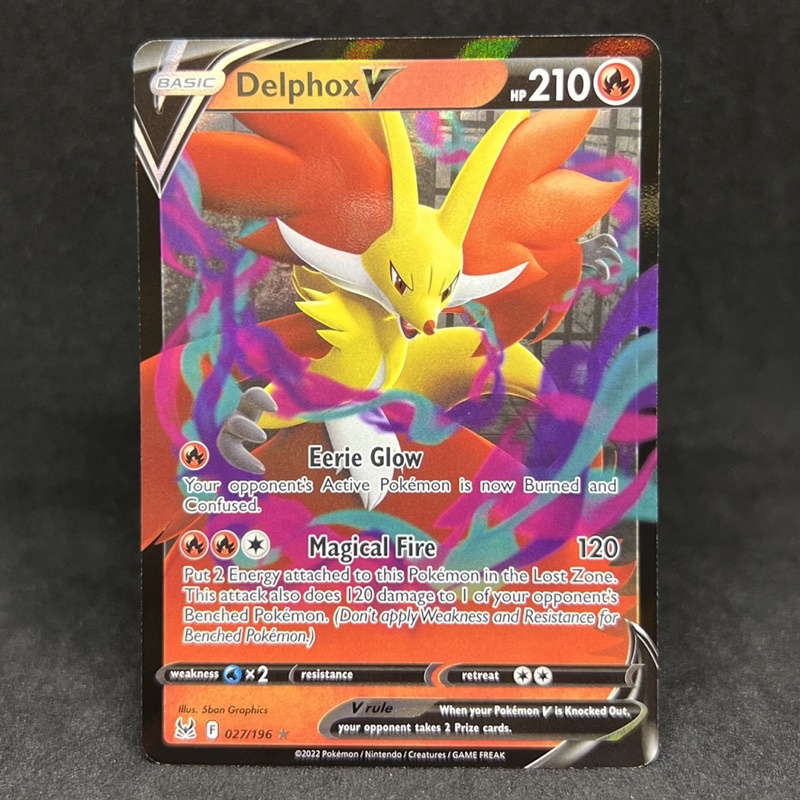 Pokemon TCG Delphox V Ultra Rare 027/196 2022 Sword & Shield Lost ...