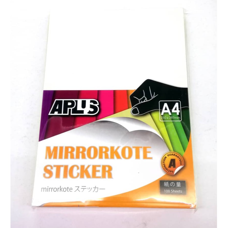 Aplus A4 Mirrorkote White Sticker (100's/pack) | Shopee Philippines