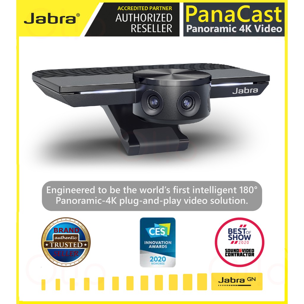 JABRA PanaCast Intelligent 180° Panoramic 4K Video Camera Full Room ...