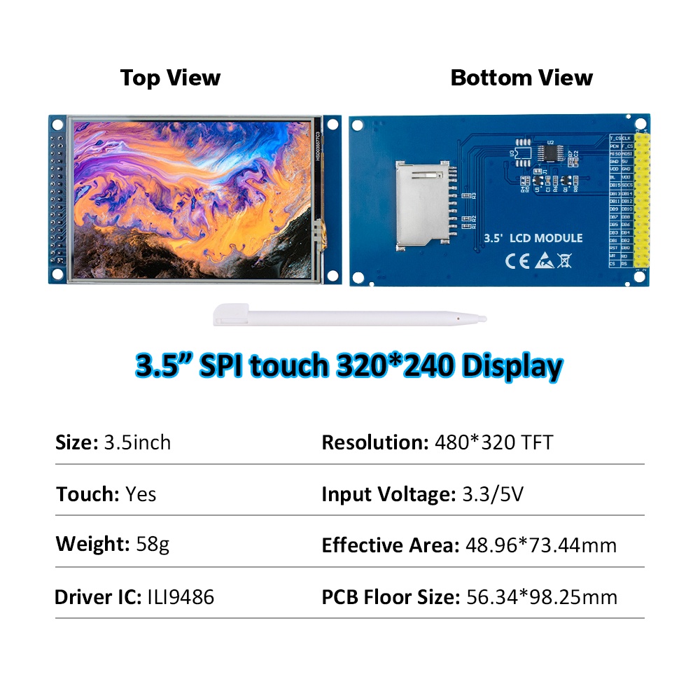 LAFVIN 2 4/2 8/3 2/3 5 Inch Tft Lcd Touch Display Screen Panel 320x240 Spi Serial Ili9341 ...