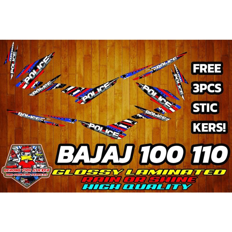 Bajaj 100/110 Police Decals | Shopee Philippines