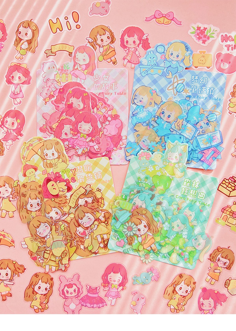 40 Pcs Japanese Cartoon Girl Series Stickers Student Waterproof Cute ...