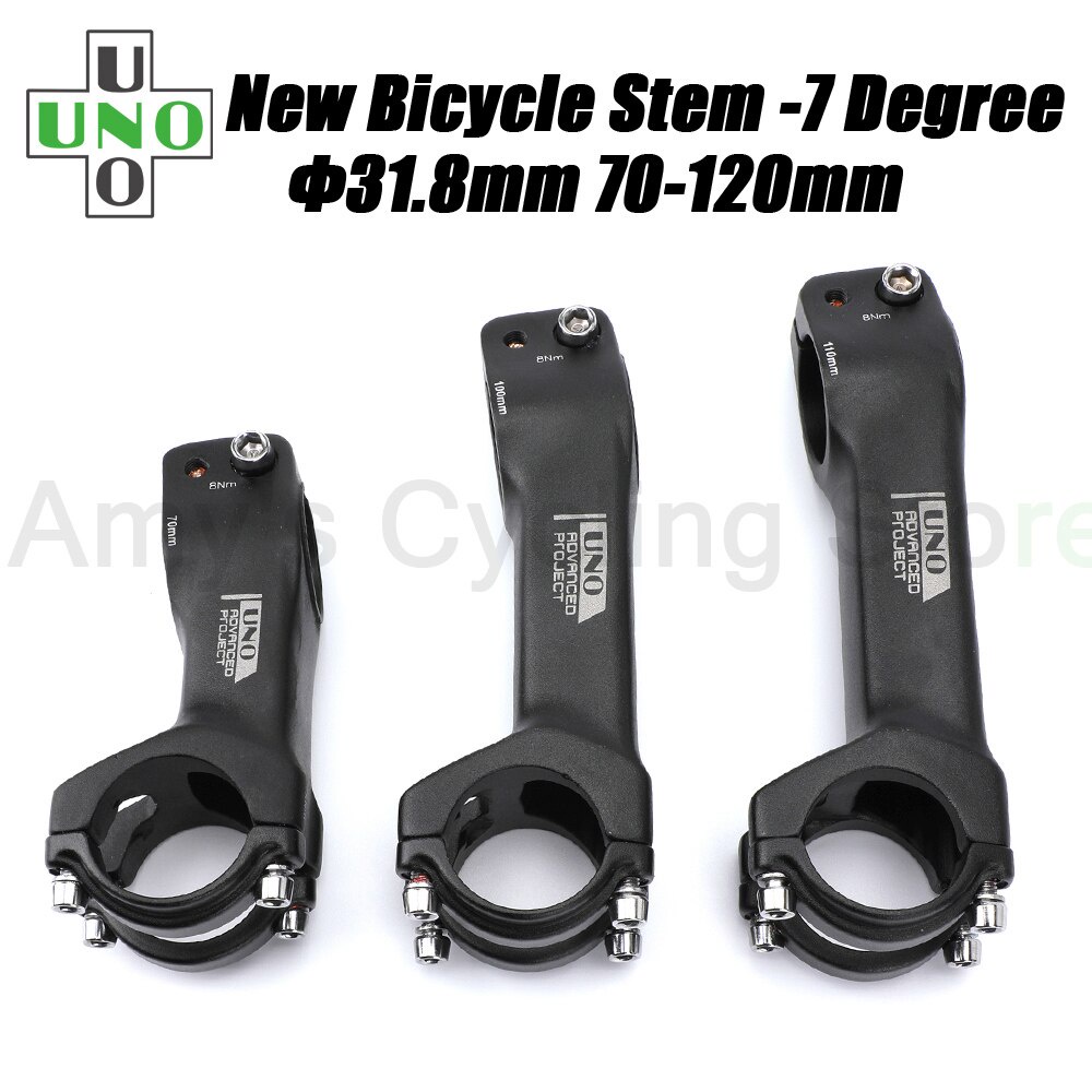 UNO MTB Stem -7 Degree Integrated Handlebar Stem 31.8 Aluminum Bicycle ...