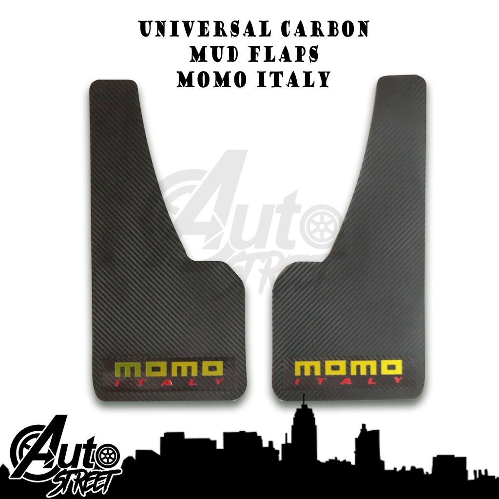 MOMO ITALY 3D Universal Racing Carbon Mud Flaps / Carbon Mud Flap (2 ...