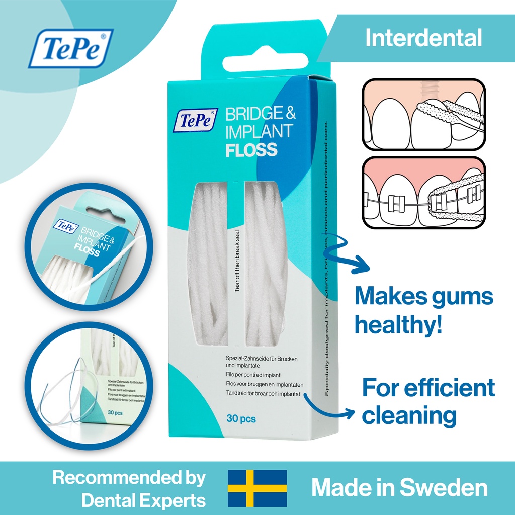 TePe Bridge and Implant Floss ™ 30's | Shopee Philippines