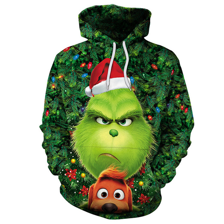 The Grinch Hoodie Christmas Jacket 3D print Sweater Outerwear | Shopee ...