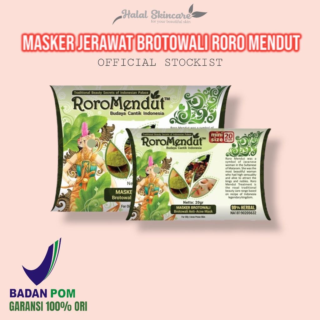 Roro Mendut Acne Mask Brotowali Mini Size 20gr Original Bpom | Shopee ...